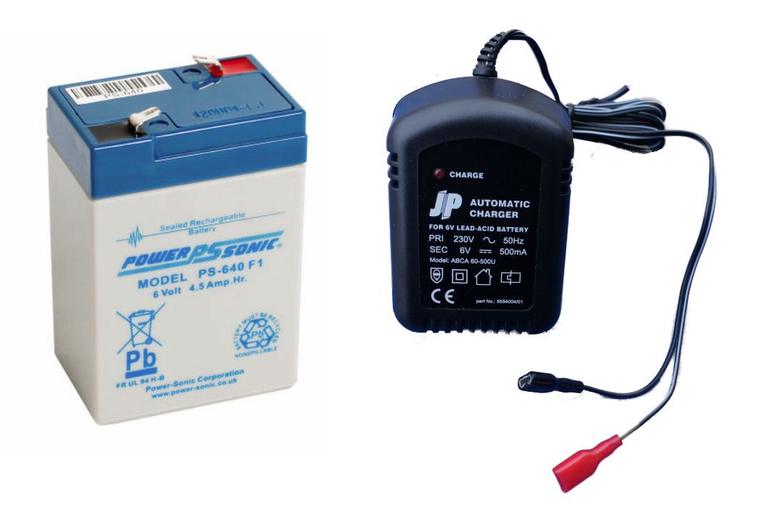 Rechargeable Battery 6 Volt Sealed Lead Acid 4.5AH 6V4.0 & 6 Volt Mains ...